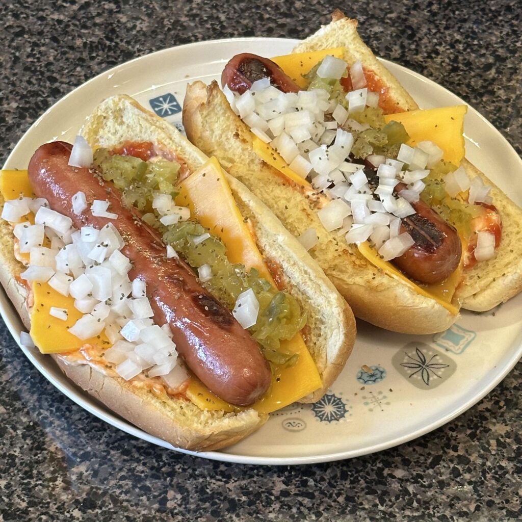 [Homemade] I call it the classic All-American dog. Mayo, ketchup ...