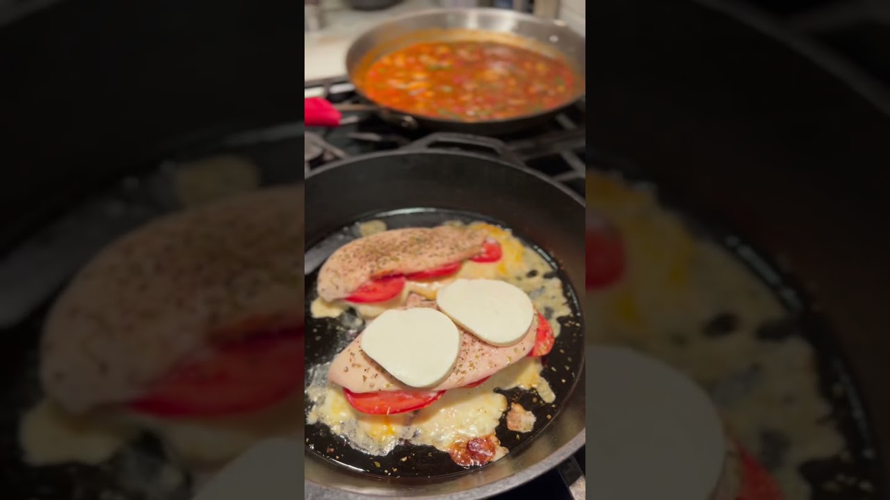 Mozzarella-Tomato-Basil Stuffed Chicken Breast with Cremini Mushroom ...