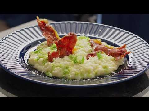 Relaxing ASMR Cooking: Iberico Ham Crisp-topped Cauliflower Risotto ...