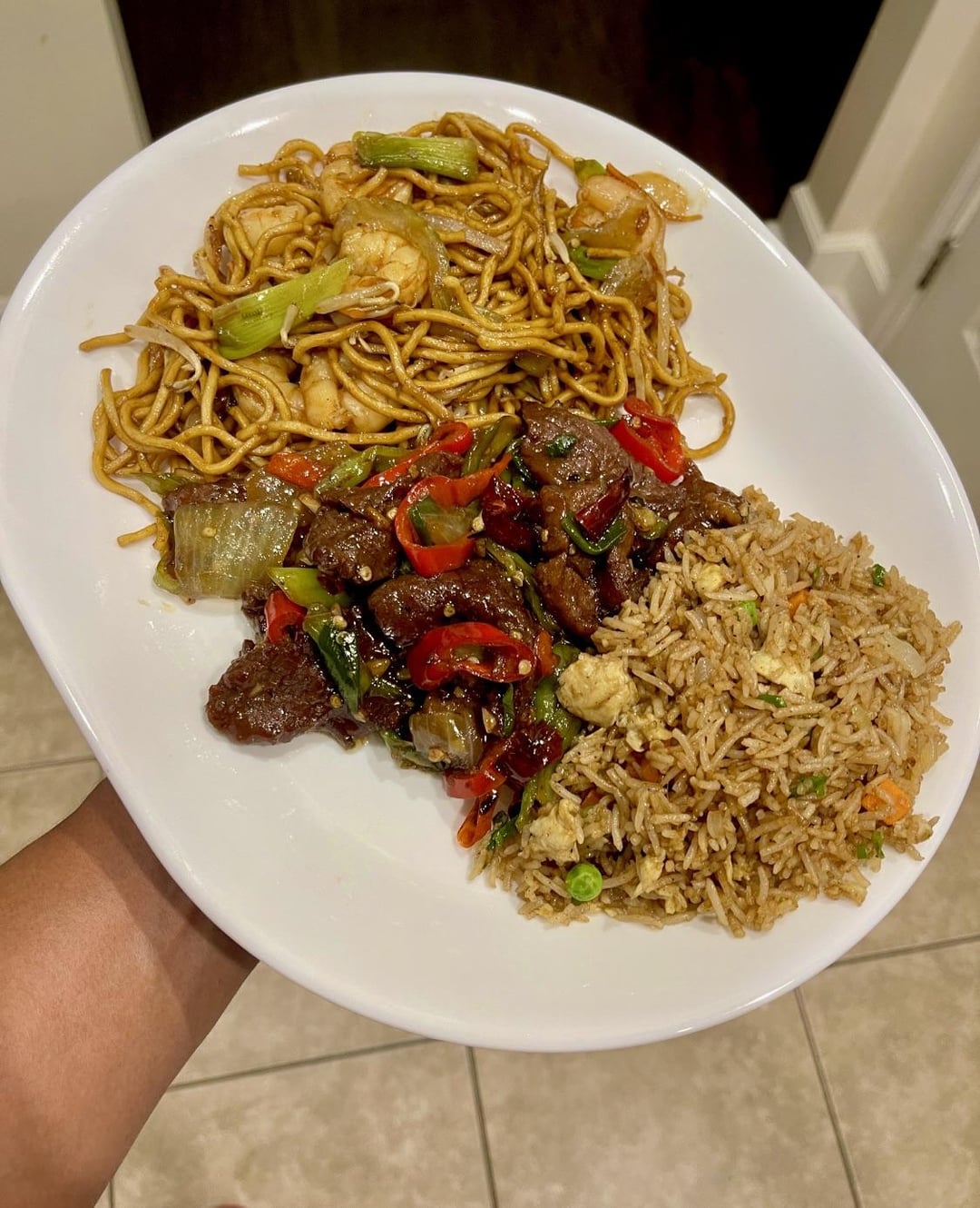 Mongolian Beef, Shrimp Lo Mein and Egg Fried rice. - Dining and Cooking