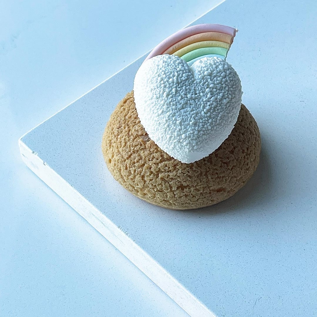 Rainbow Choux Pastry With White Chocolate Mousse and Pastel Rainbow ...