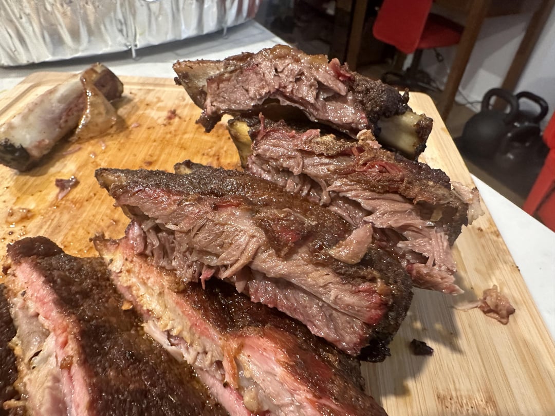 Smoked beef and pork ribs on Sunday - Dining and Cooking