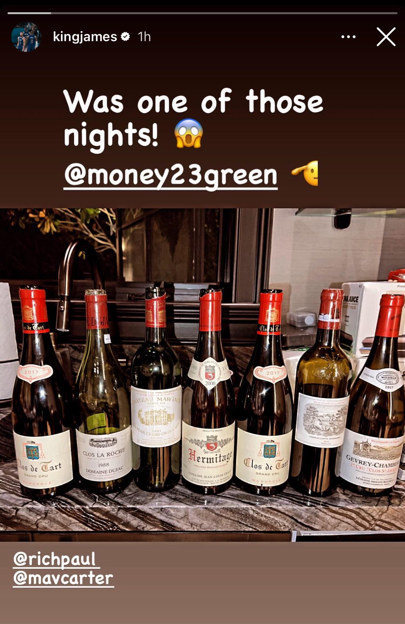 LeBron and the boys wine night lineup - Dining and Cooking