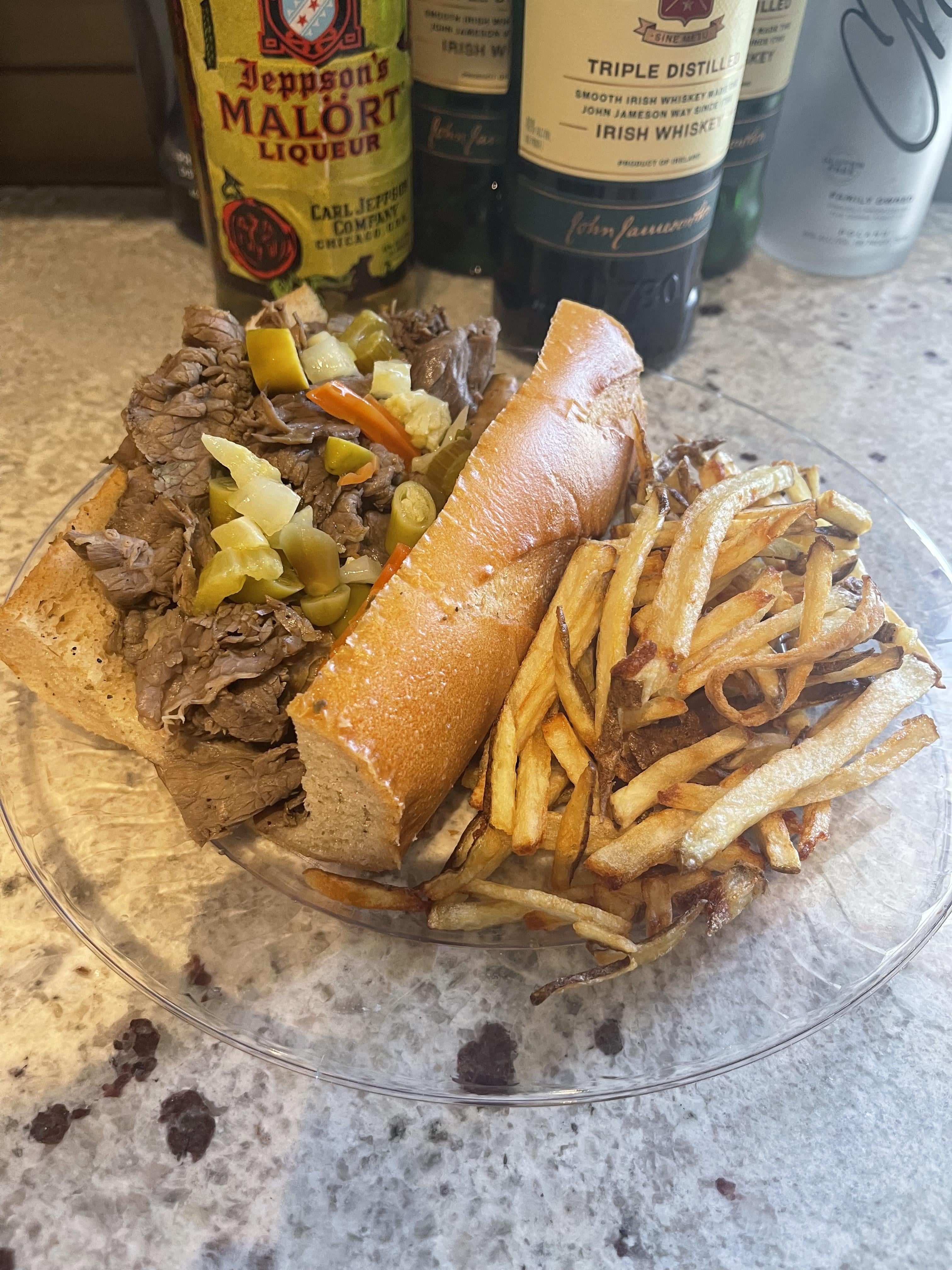 A beef I made for lunch after like 7 malort shots - Dining and Cooking