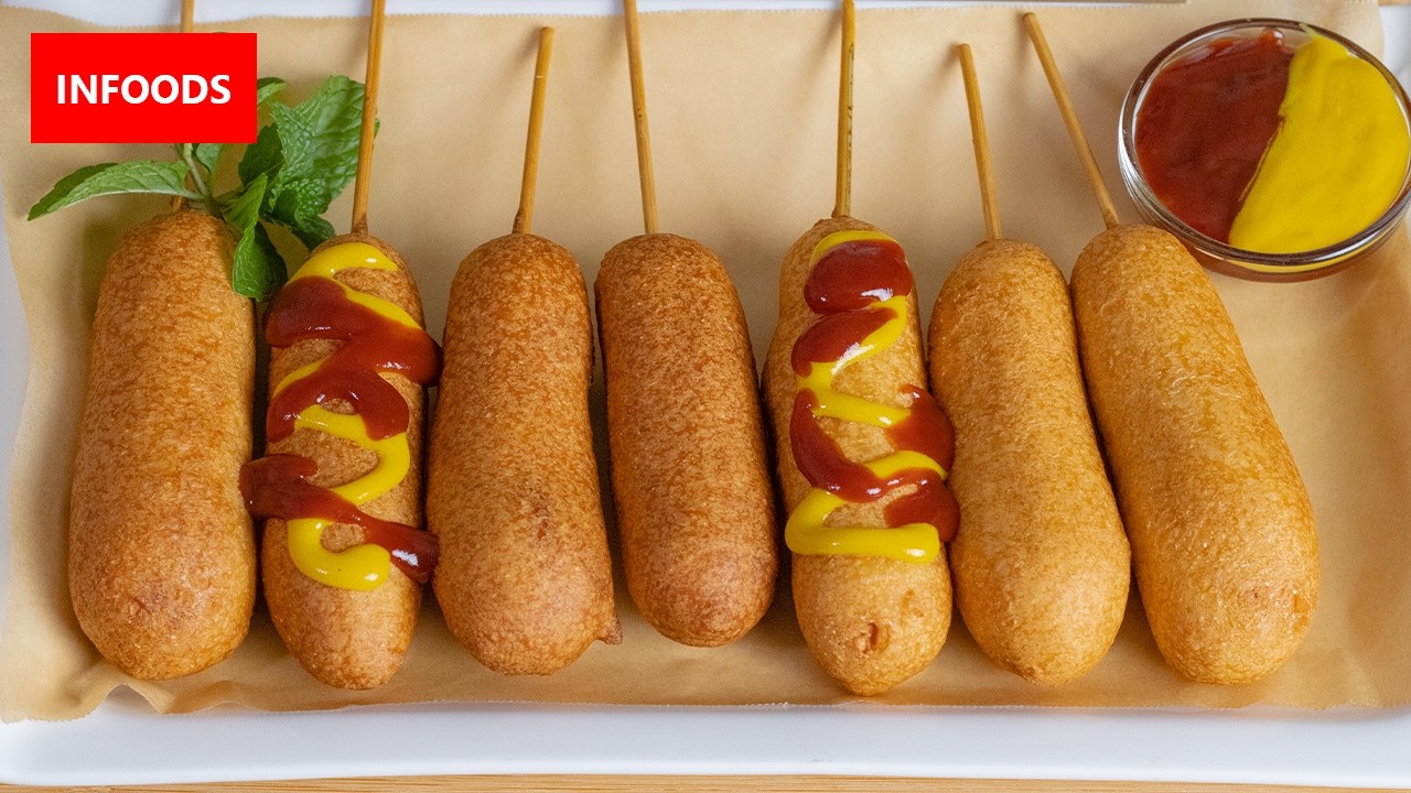 Corn Dogs Recipe | How to Make Corn Dogs | Party Food Recipes | Infoods ...
