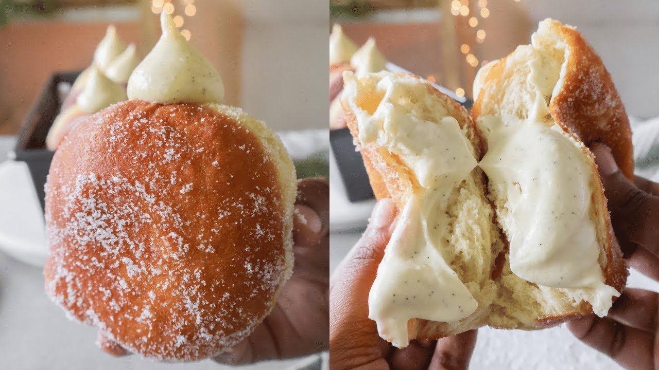 BEST Brioche Donuts Filled with Vanilla Custard | Easy Homemade Custard ...