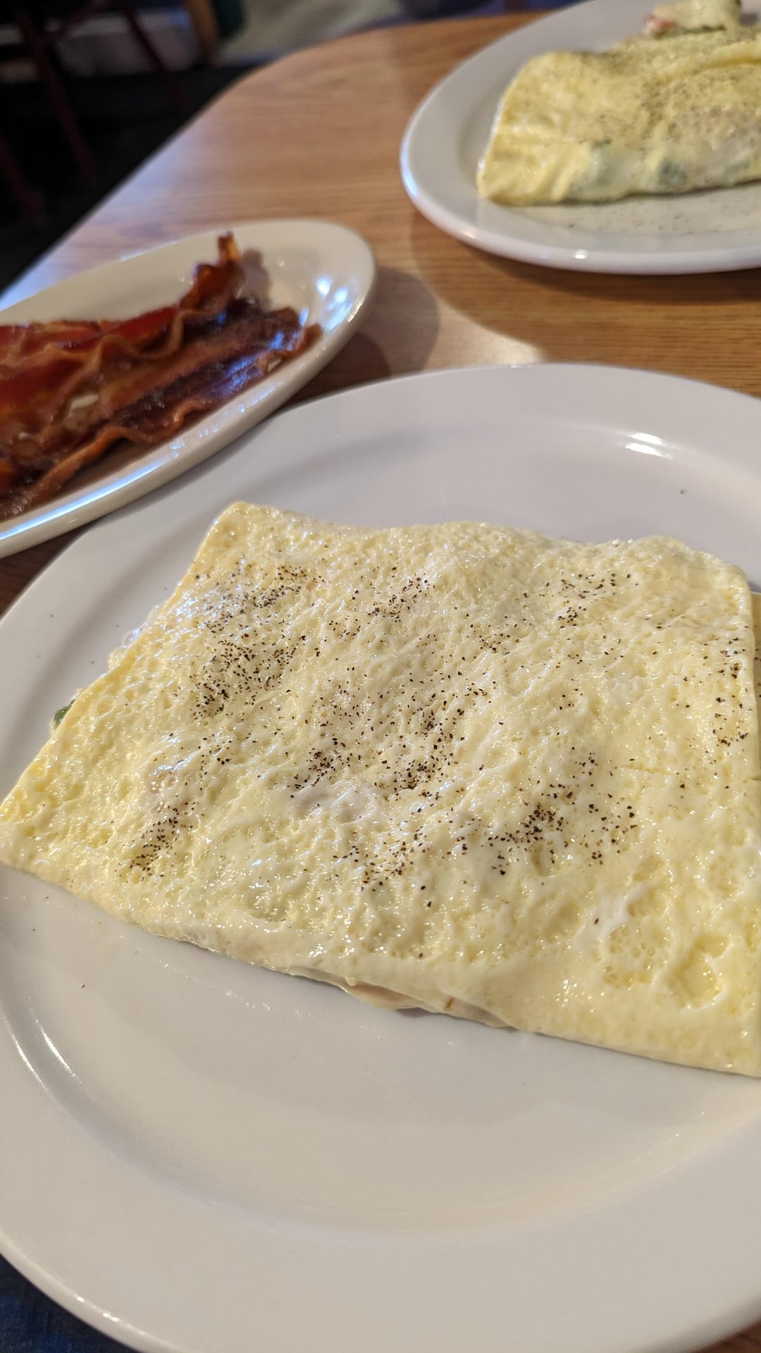 Western style omelette with bacon from a local restaurant - Dining and ...