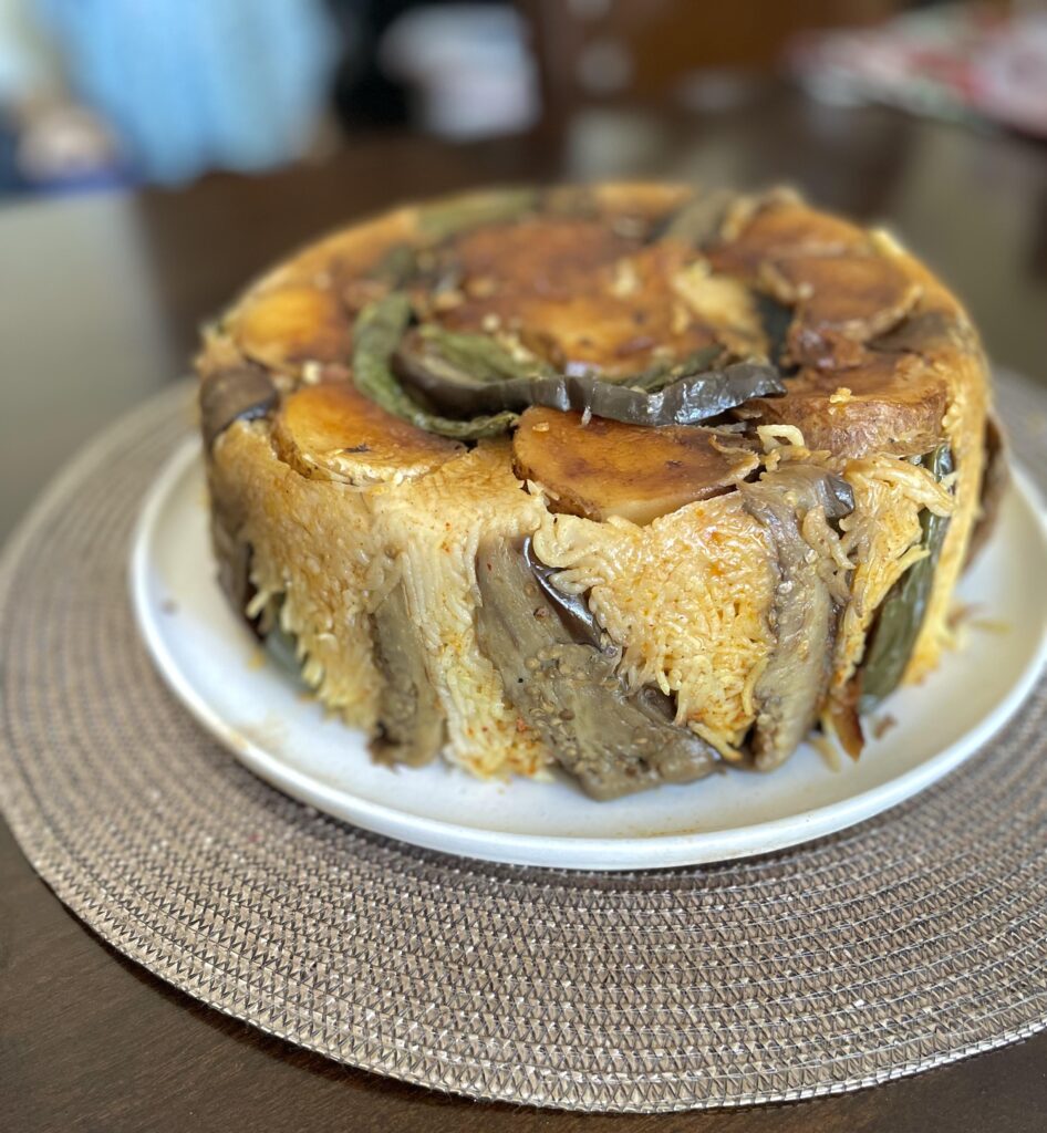 “Homemade Maqlooba” (Upside Down Palestinian Rice with Sautéed Eggplant ...