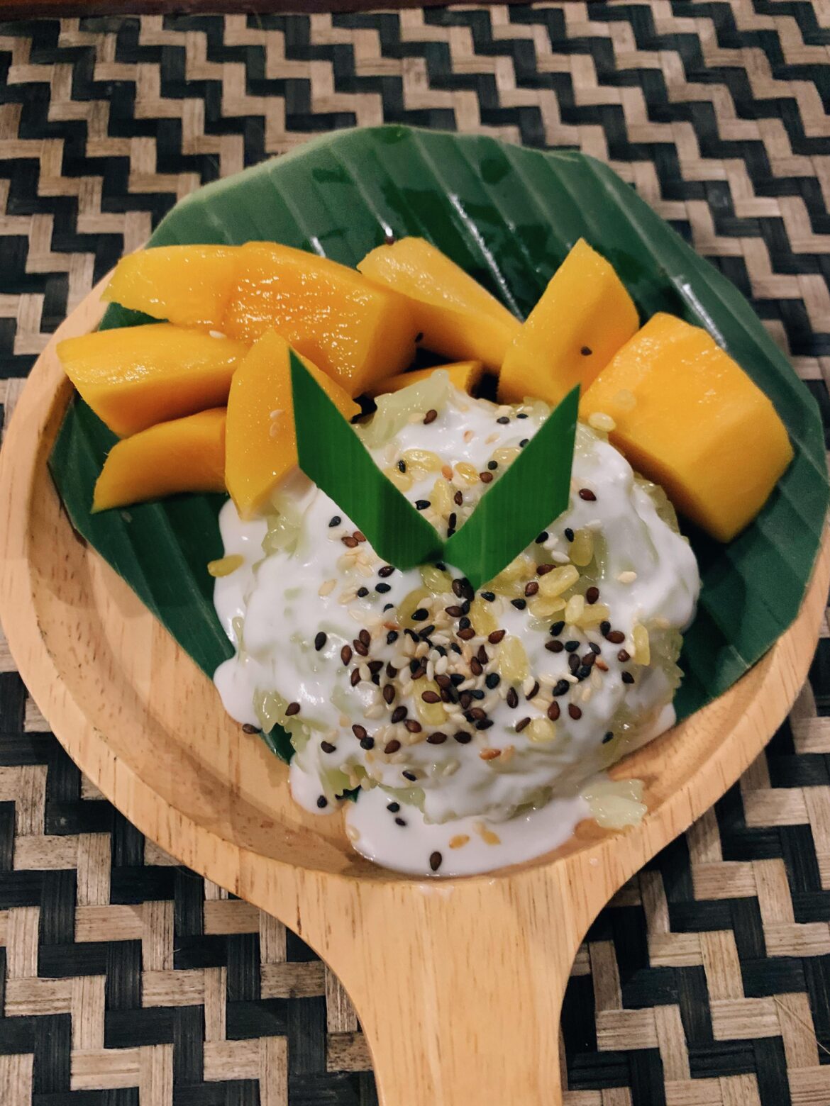 Pandan mango sticky rice in Thailand. - Dining and Cooking