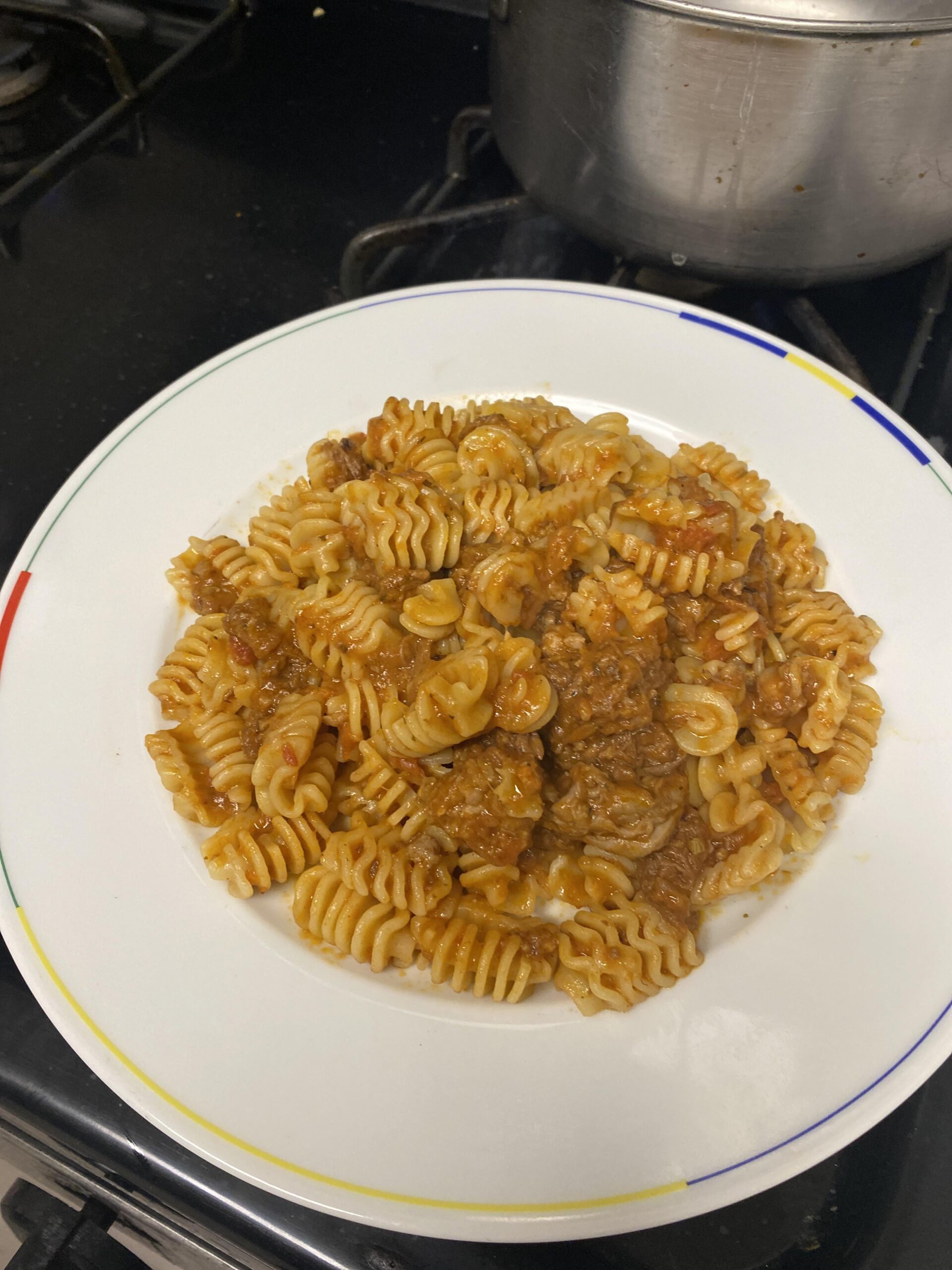 Radiatori with red wine braised pork and beef ragu. - Dining and Cooking