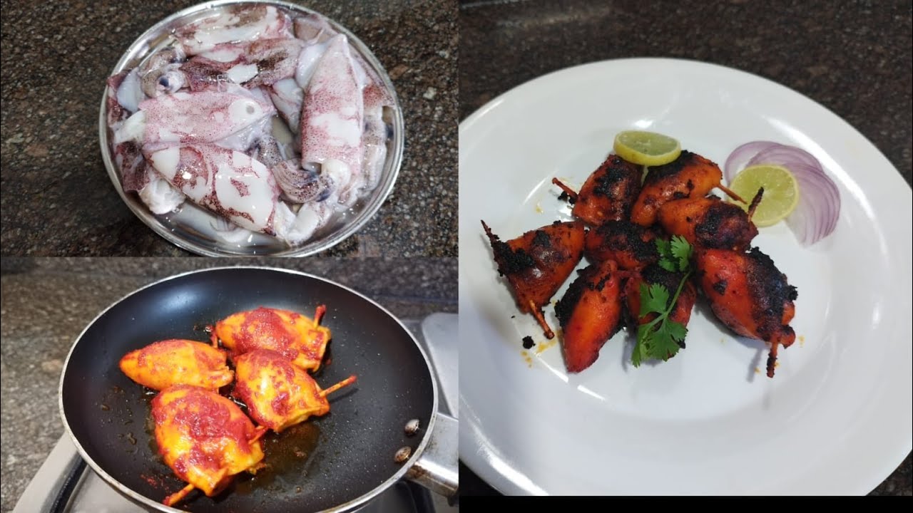 Squid Stuffed Recipe | Makul Masala | Goan Stuffed Squid |Stuffed ...