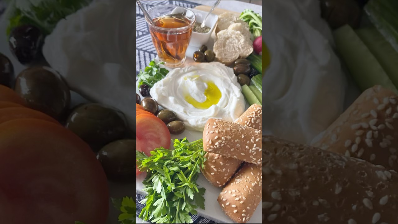 Lebanese breakfast ideas (Labneh with vegies) #lebanesebreakfast # ...