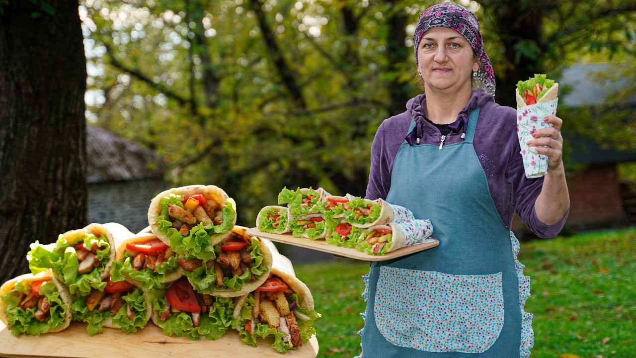 Authentic Greek Chicken Gyro Recipe in the Village: Easy Village Recipe ...