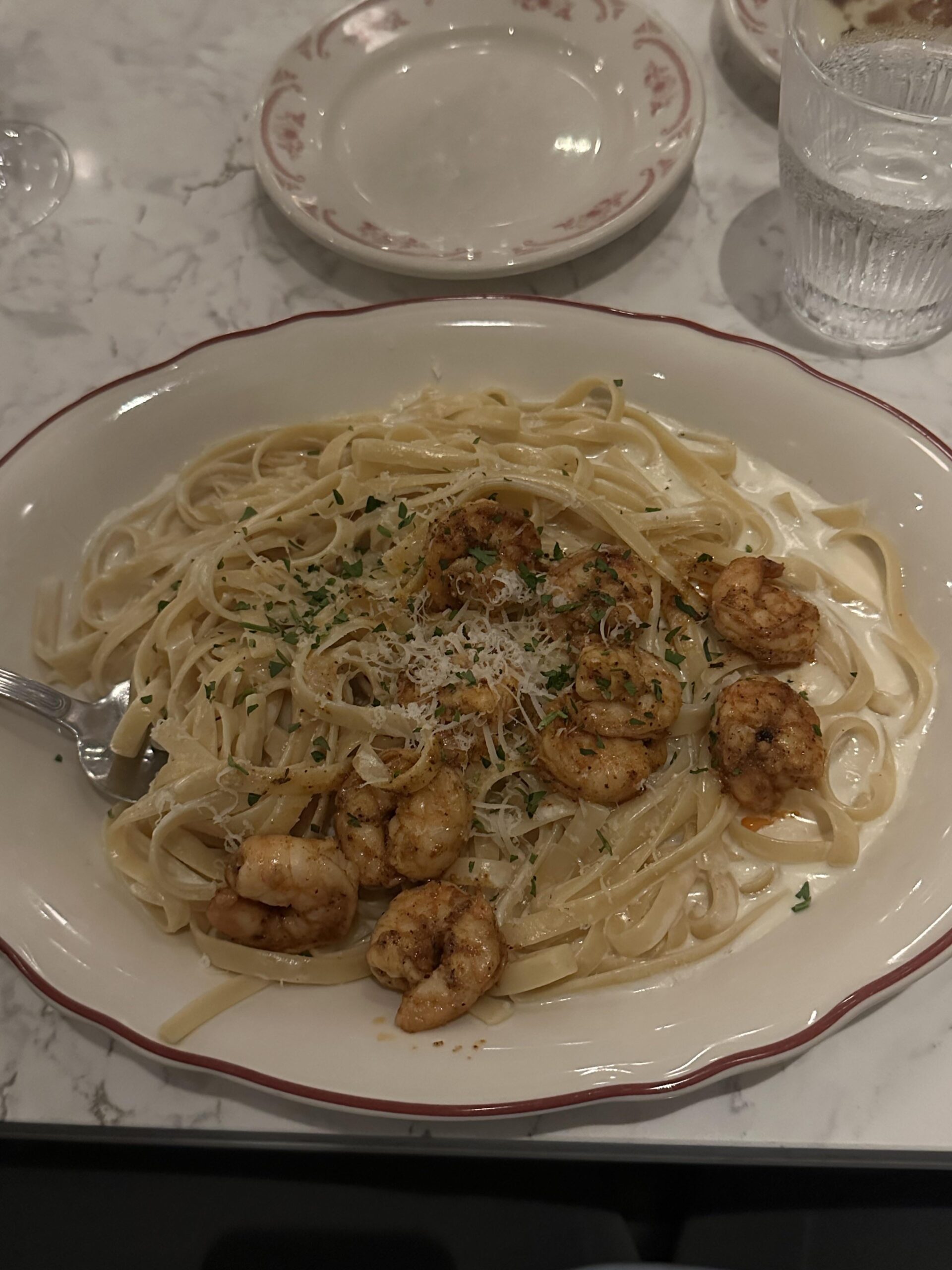 Blackened shrimp fettuccine alfredo - Dining and Cooking