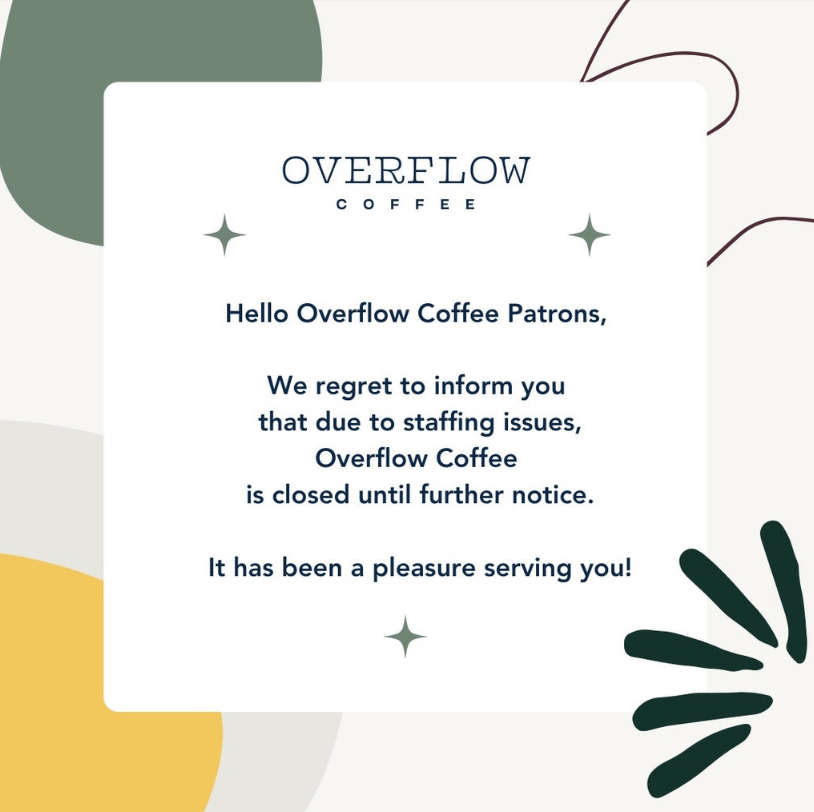 Overflow Coffee closed? What the heck happened? Anybody got the inside ...
