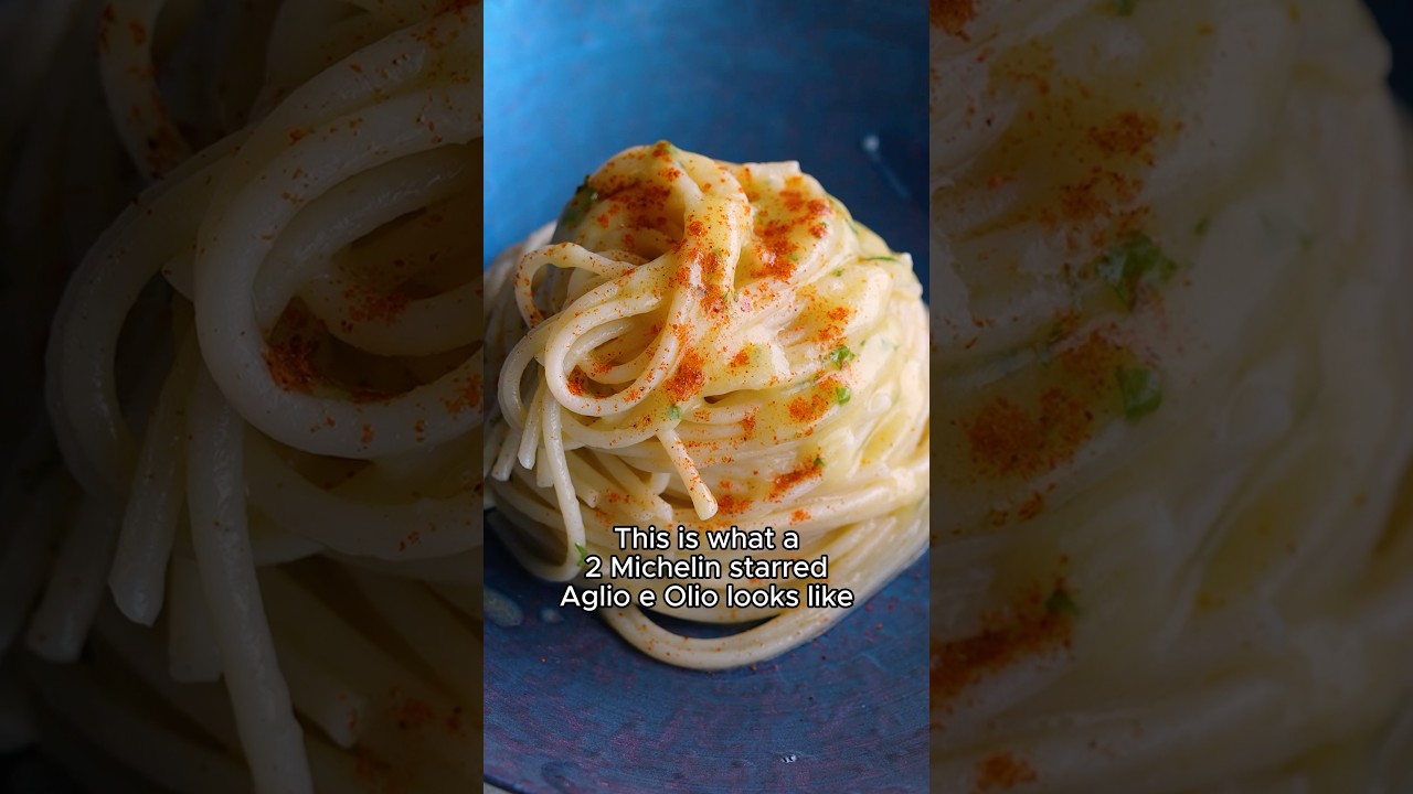 Michelin starred aglio e olio pasta ⭐️ #pasta - Dining and Cooking
