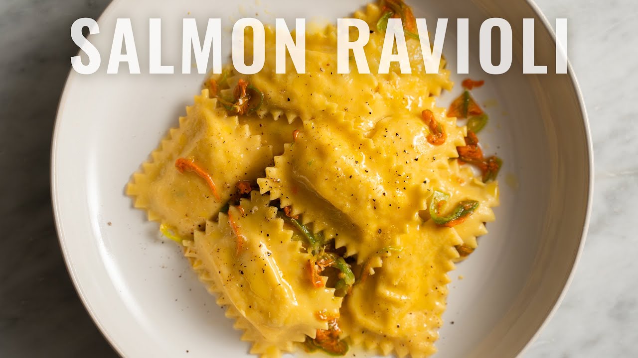 Homemade Salmon Ravioli. How to make stuffed pasta. - Dining and Cooking