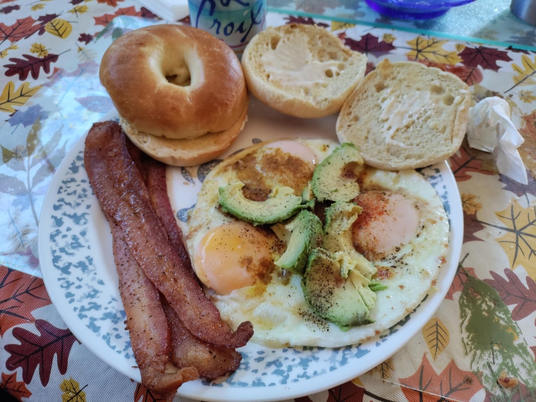 Left over breakfast items thrown together to make a full breakfast. It ...