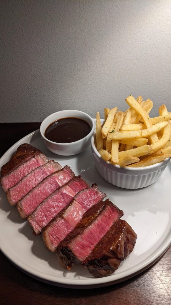 LaFrieda Prime Dry Aged Ribeye - Reverse Seared with Seasoned Fries ...