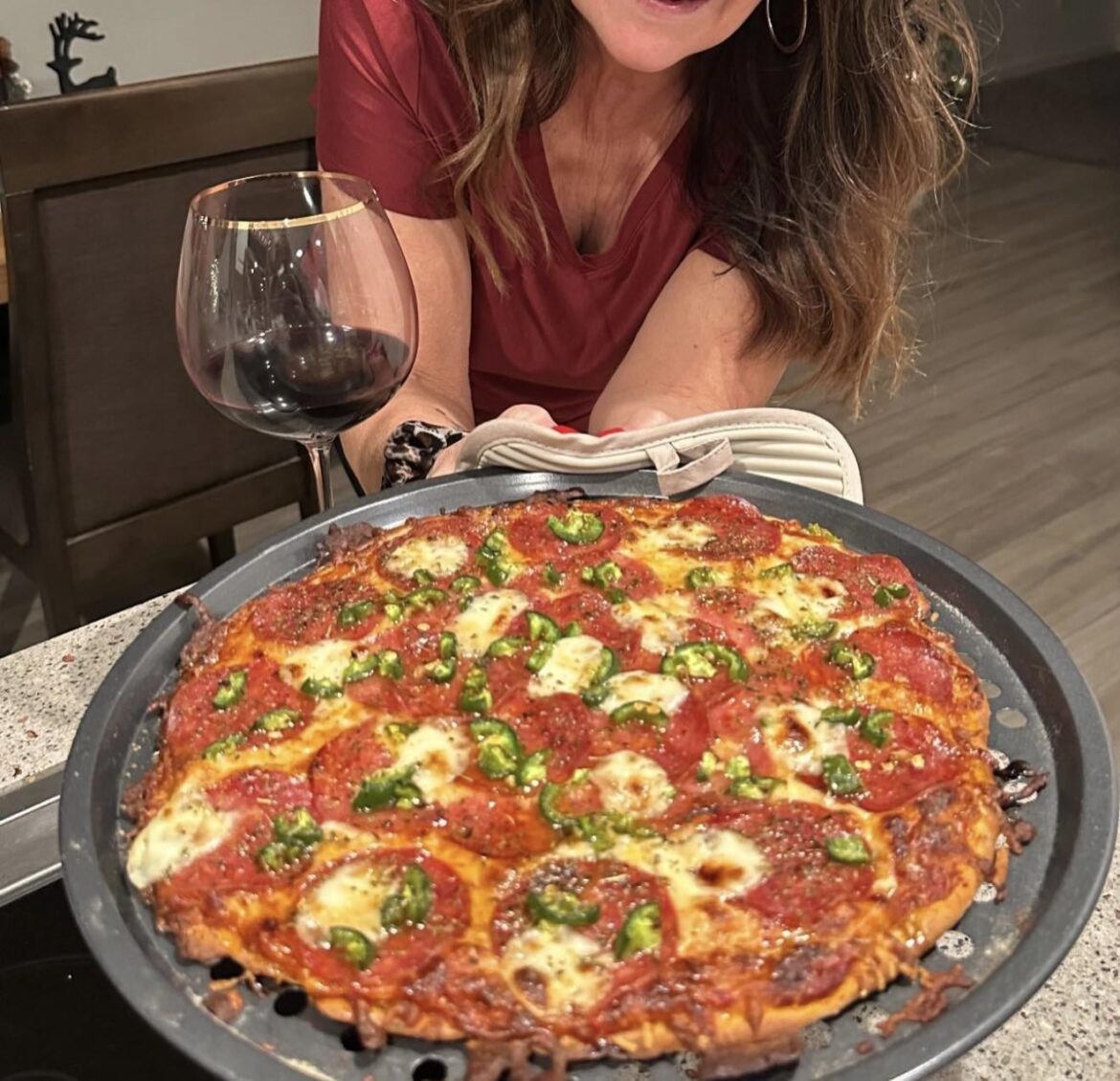 First time making homemade pizza with my mom. Came out so good ...