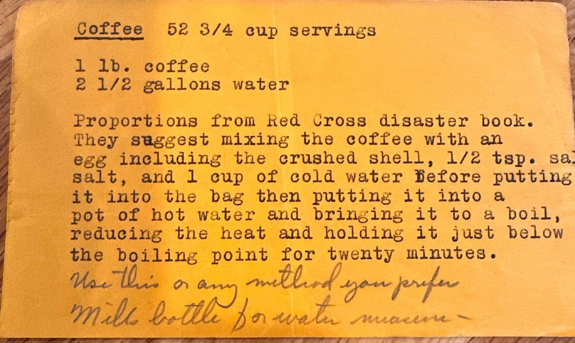Red Cross coffee recipe plus salt and an egg? - Dining and Cooking
