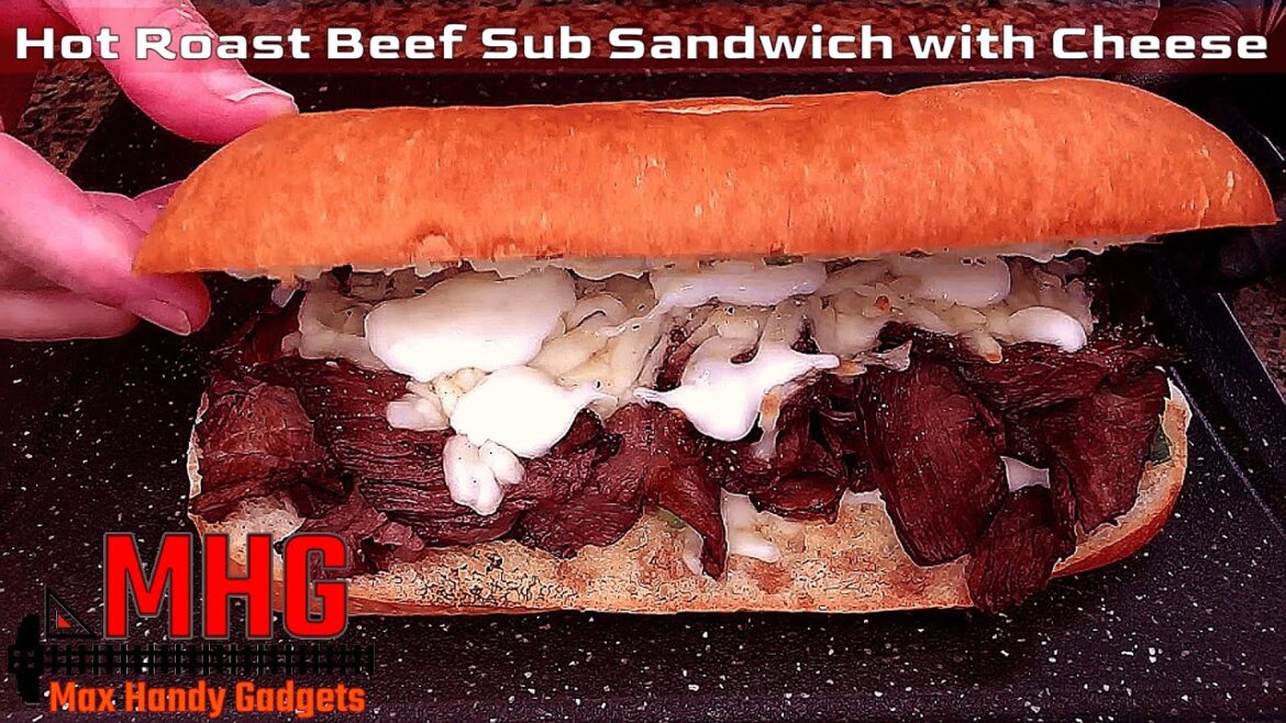 Hot Roast Beef Sub Sandwich with Cheese and Au Jus Dipping Sauce ...