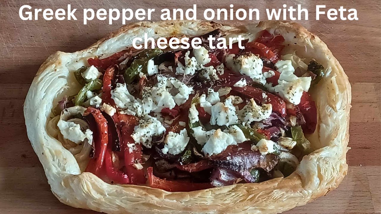 Greek Pepper and Onion Tart with Feta Cheese | Easy Mediterranean ...