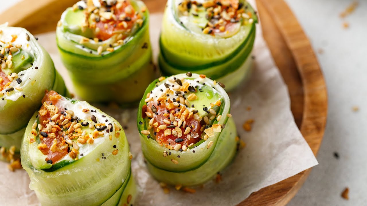Low-Carb Smoked Salmon Cucumber Rolls [Naruto Sushi Rolls] - Dining and ...