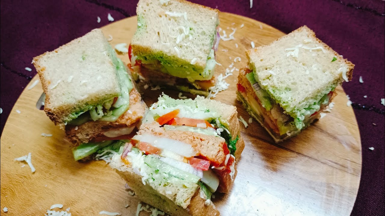 Bombay style Vegetable Sandwich | Veg Club Sandwich | Healthy Sandwich | No Cook Sandwich recipe ...