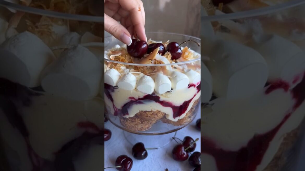 Cherry Coconut Ekmek Kataifi Trifle I Fast Cake Recipes I how to make ...