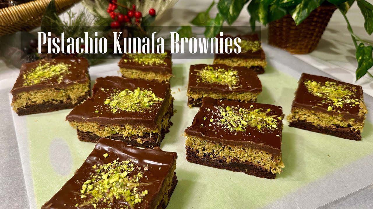 Pistachio kunafa Brownies || Dubai Kunafa Brownies || Viral Chocolate Bar Inspired Recipe - RKC ...