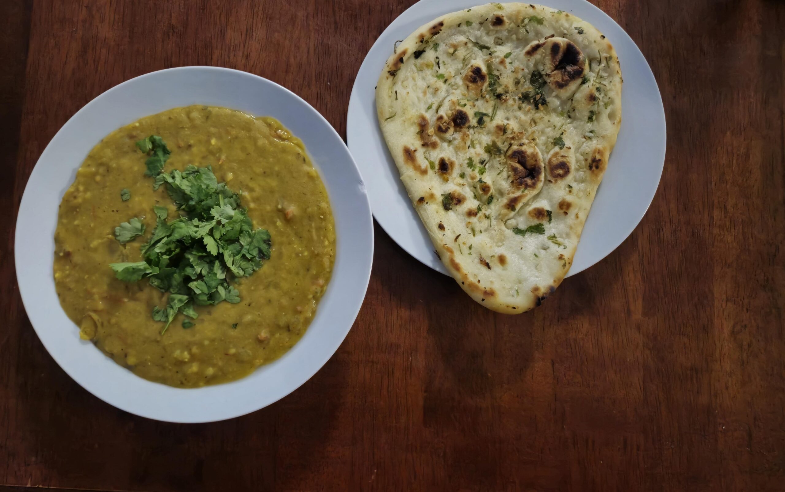 Dal fry and garlic naan - Dining and Cooking