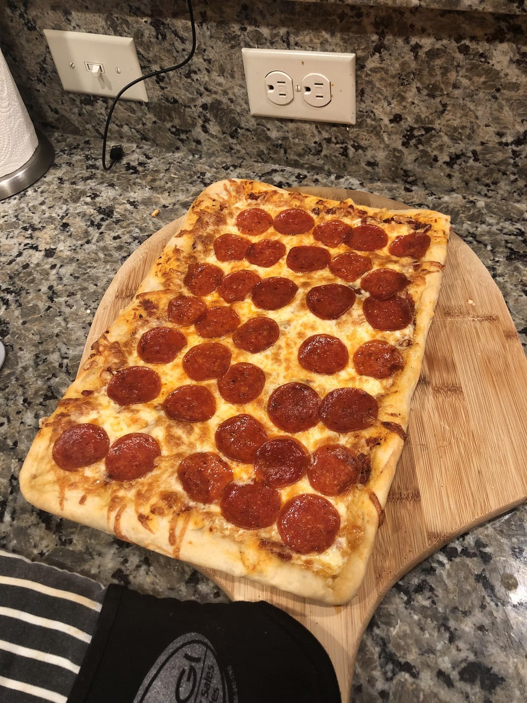 First pizzas in the home oven. Need to work on browning a bit, but came ...