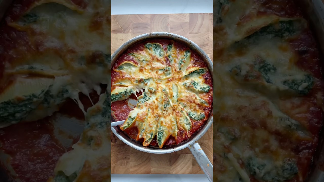 stuffed shell pasta with spinach & ricotta. chef’s kiss!! recipe in the ...