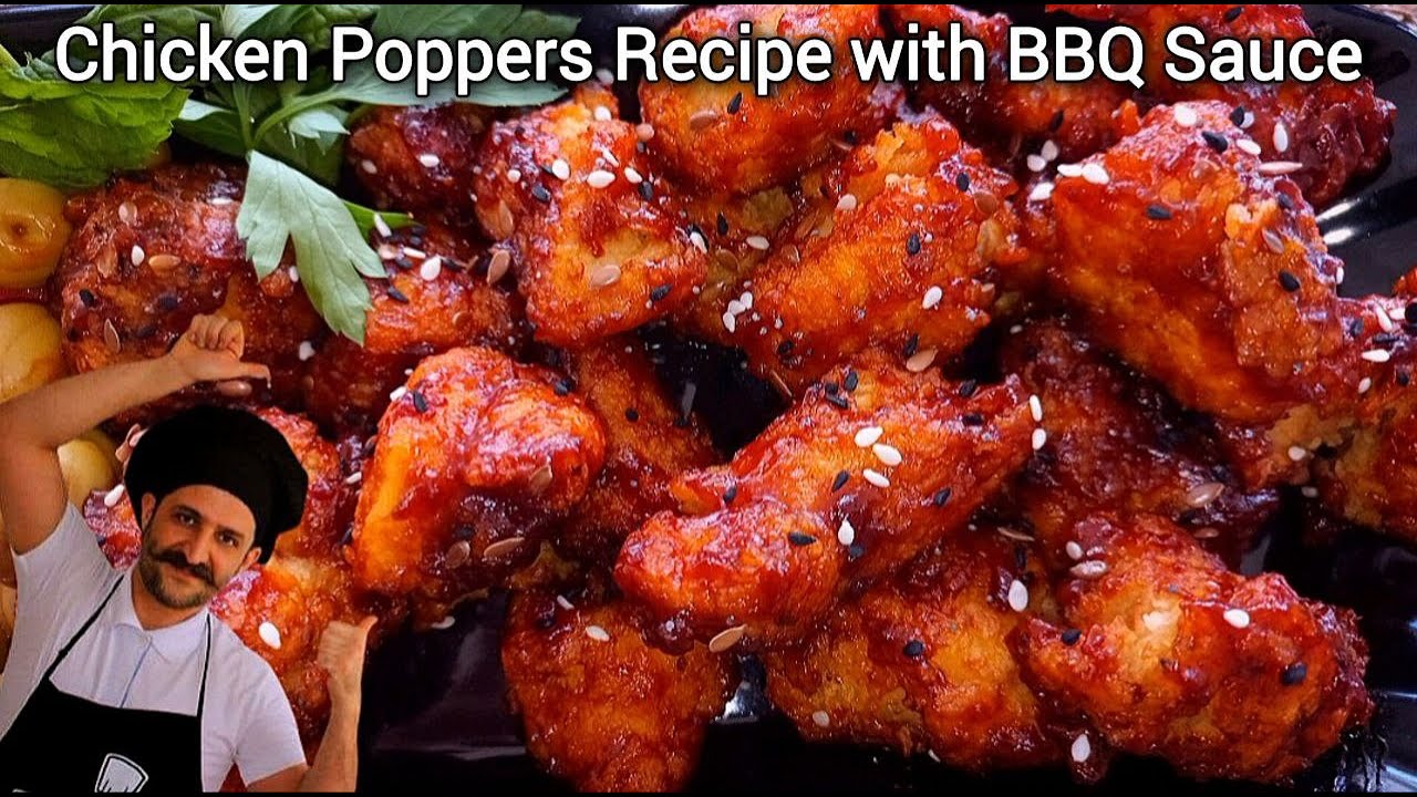 Homemade Crispy Chicken Poppers Recipe with BBQ Sauce - Dining and Cooking