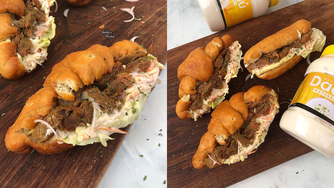 Croissant donut sandwich | Croissant donut recipe | Beef sandwich ...