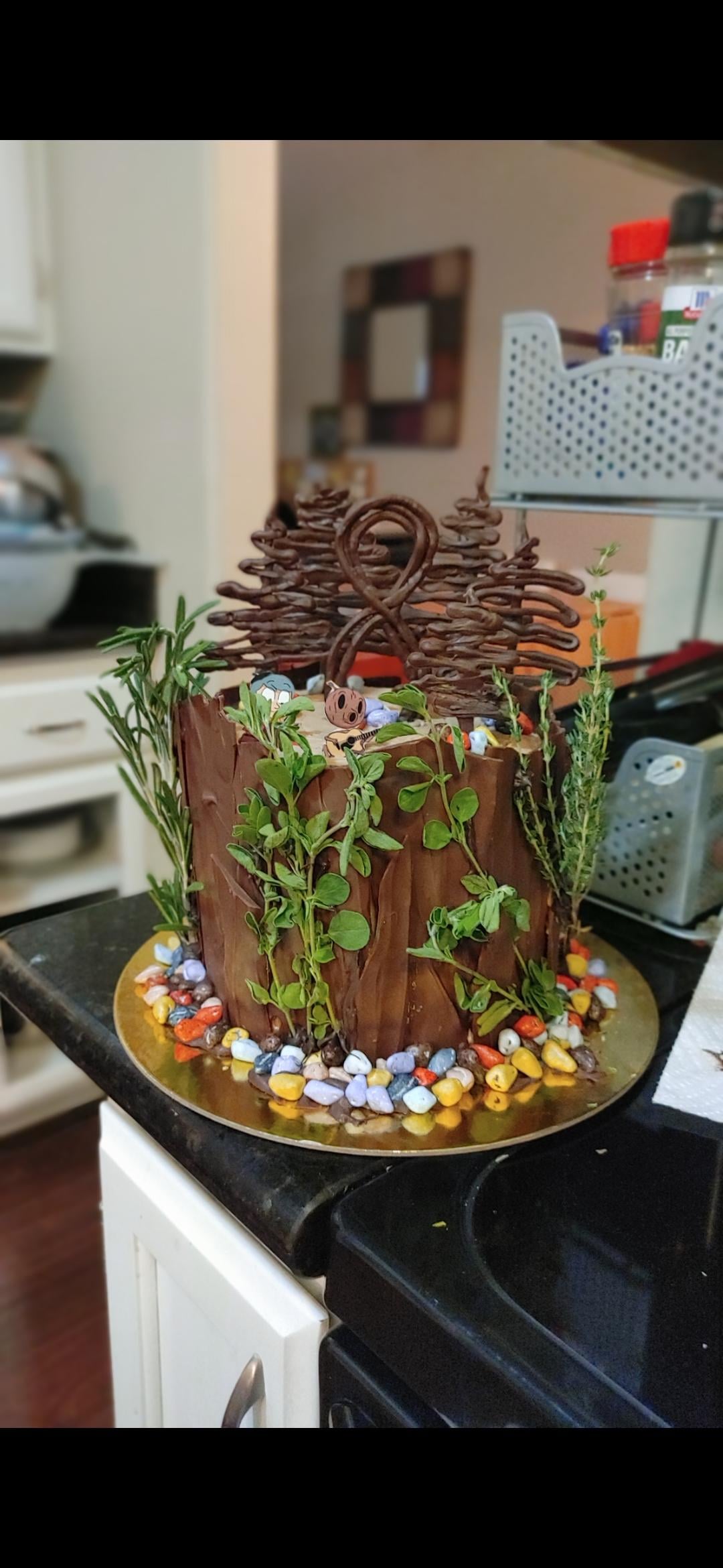 I made a Hilda tree stump cake for my daughter's 8th birthday - Dining ...