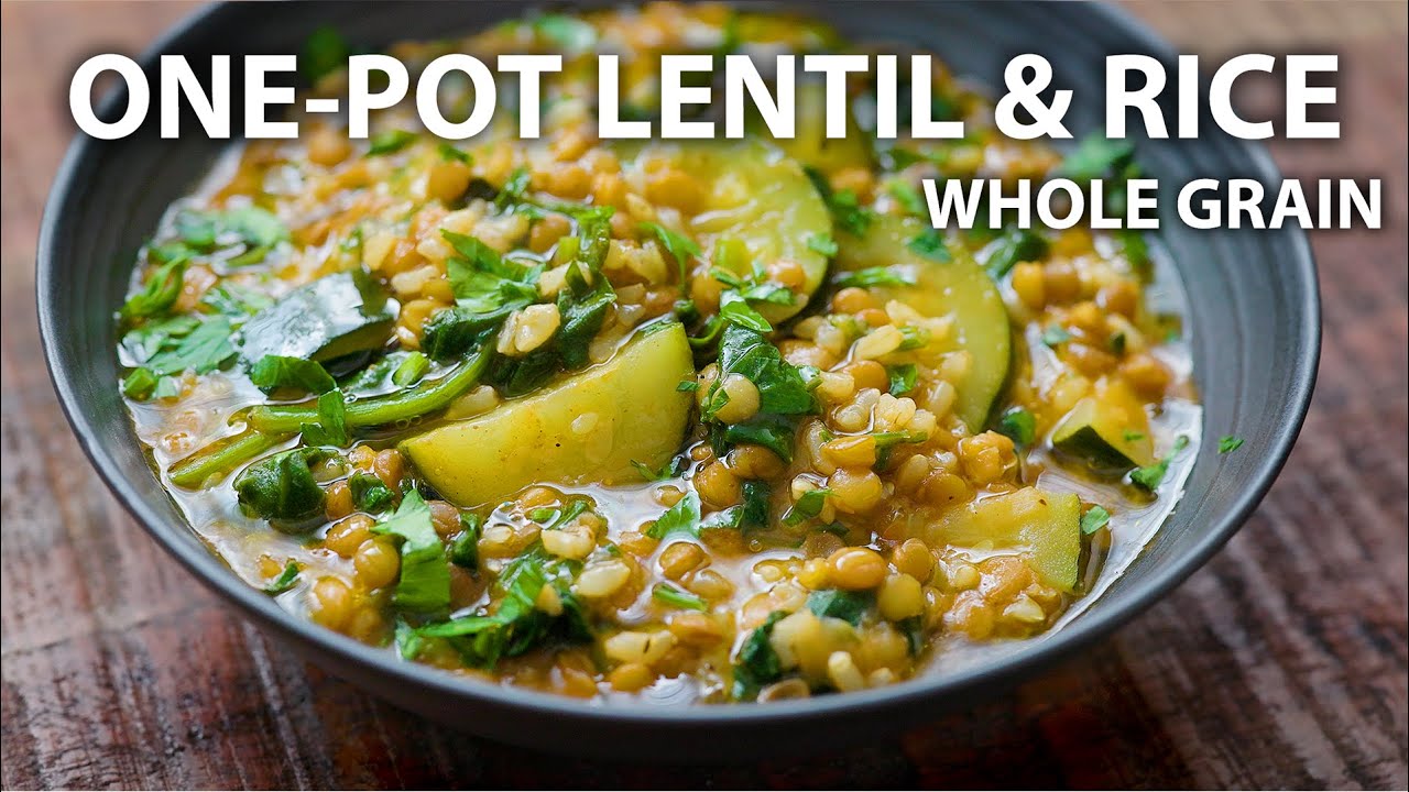 One Pot LENTIL AND RICE Recipe | Easy Vegetarian and Vegan Meals ...