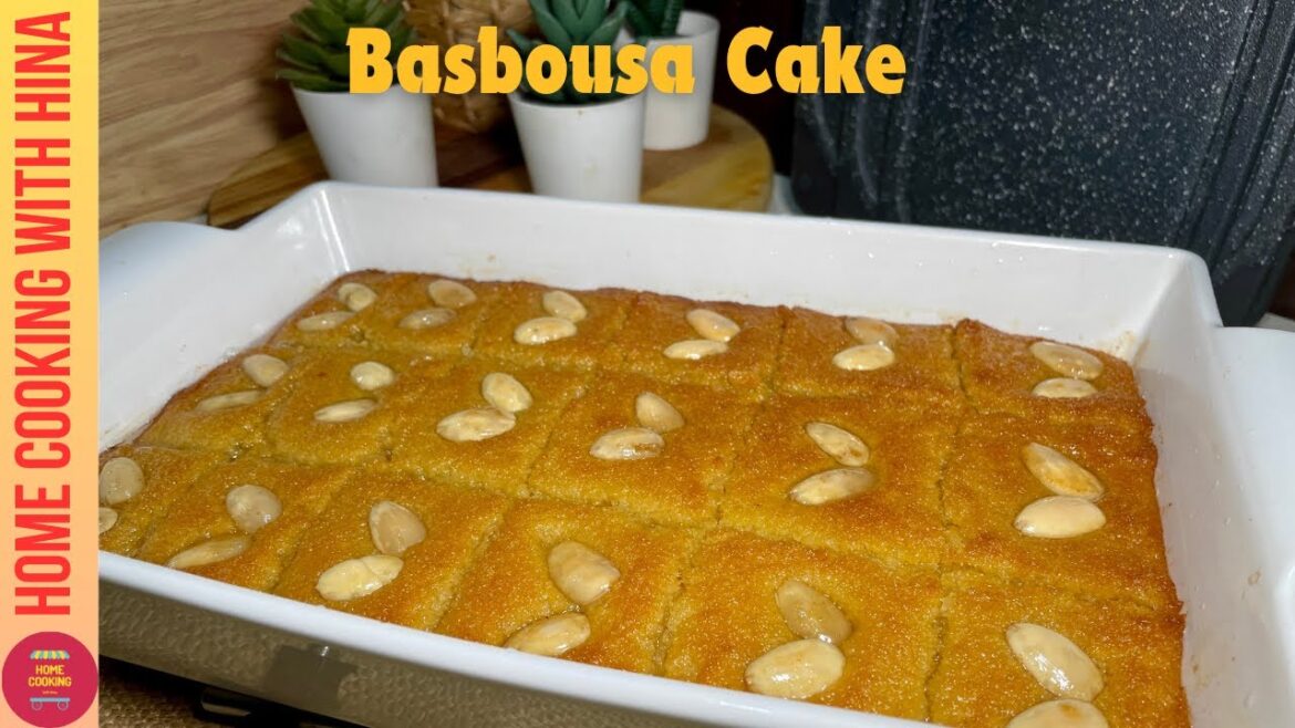 Basbousa Middle Eastern Sweet | Semolina Cake Recipe - Dining and Cooking