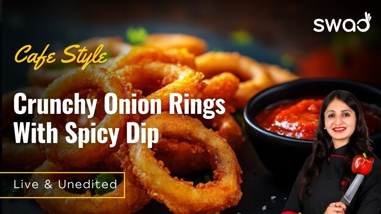 Cafe Style Onion Rings With Spicy Dips , Homemade Onion Rings with the ...
