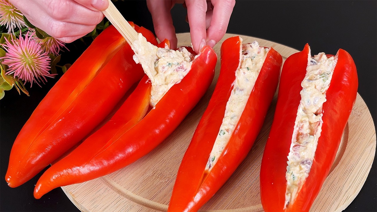 ️This is the best recipe for fresh red bell pepper! My husband asks me ...