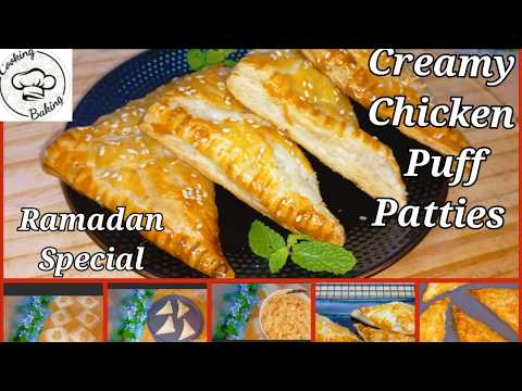 How to make creamy chicken puff pastries / chicken patties / how to ...
