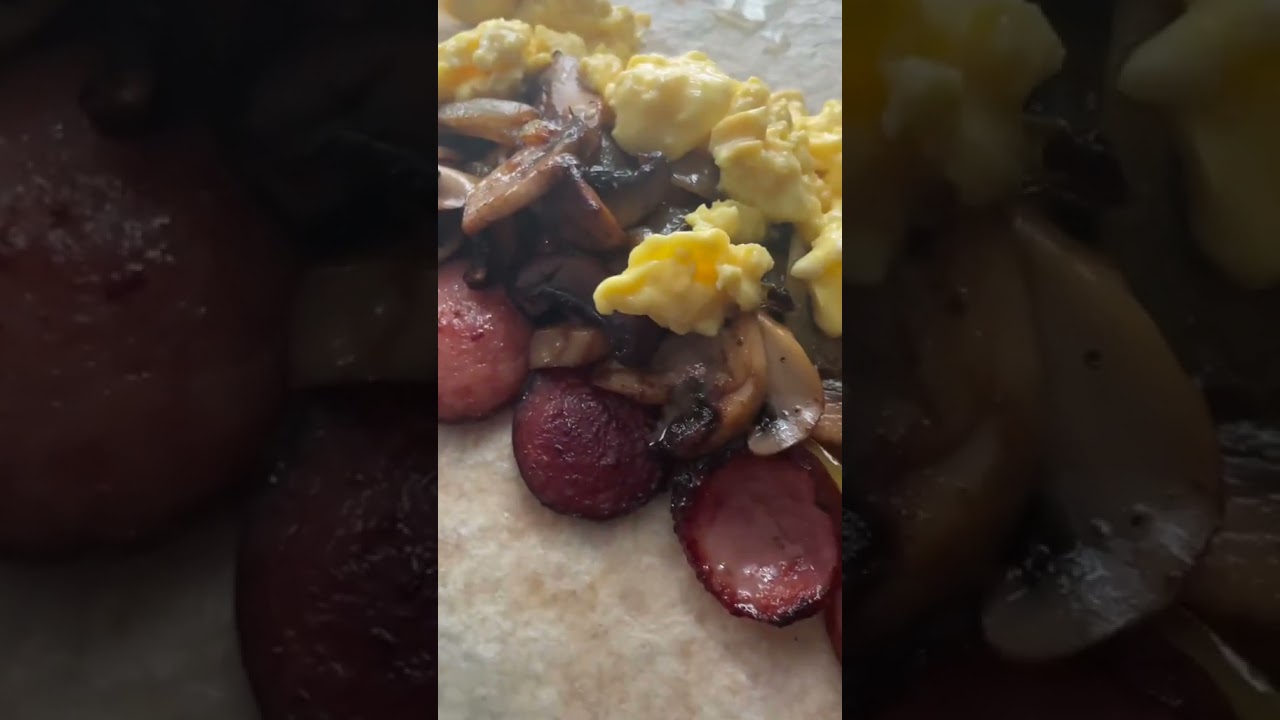 Kielbasa, eggs and cheese; mushrooms; onions; and Schmalz’s kielbasa ...