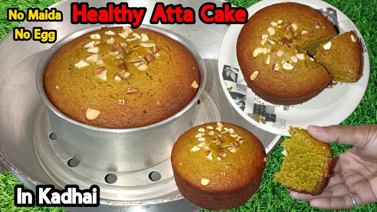 Eggless Atta Cake With Jaggery | No White Sugar,No Egg,No Butter,No ...