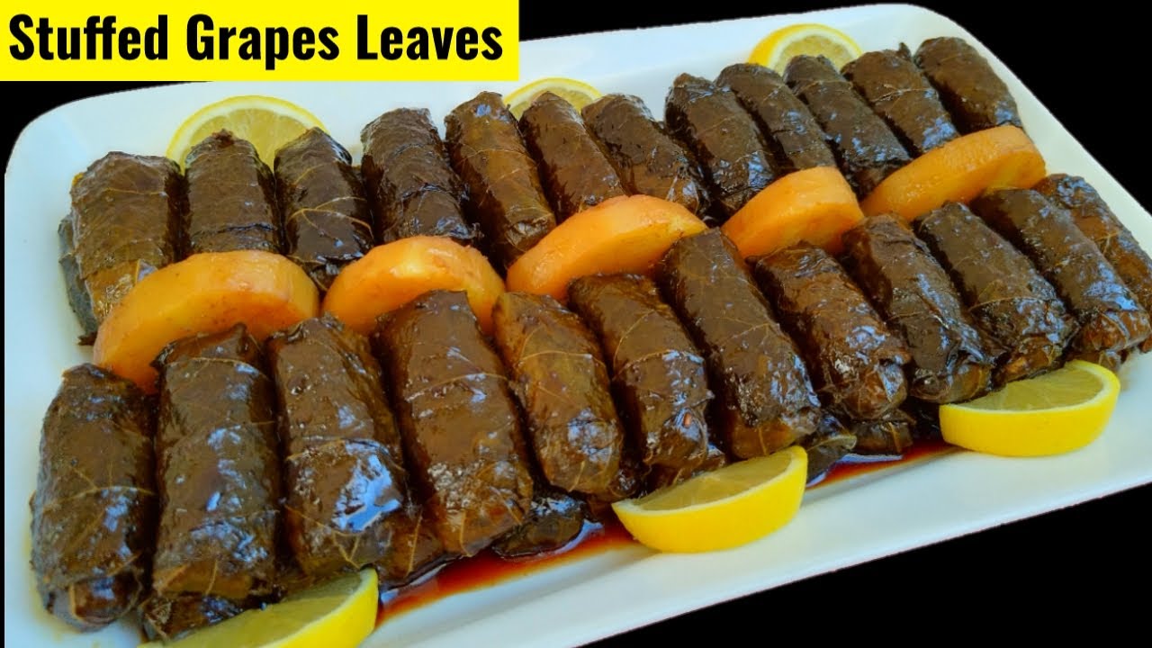 Vegetables & Rice Stuffed Grapes Leaves || Dolmas Recipe || Warak Enab ...