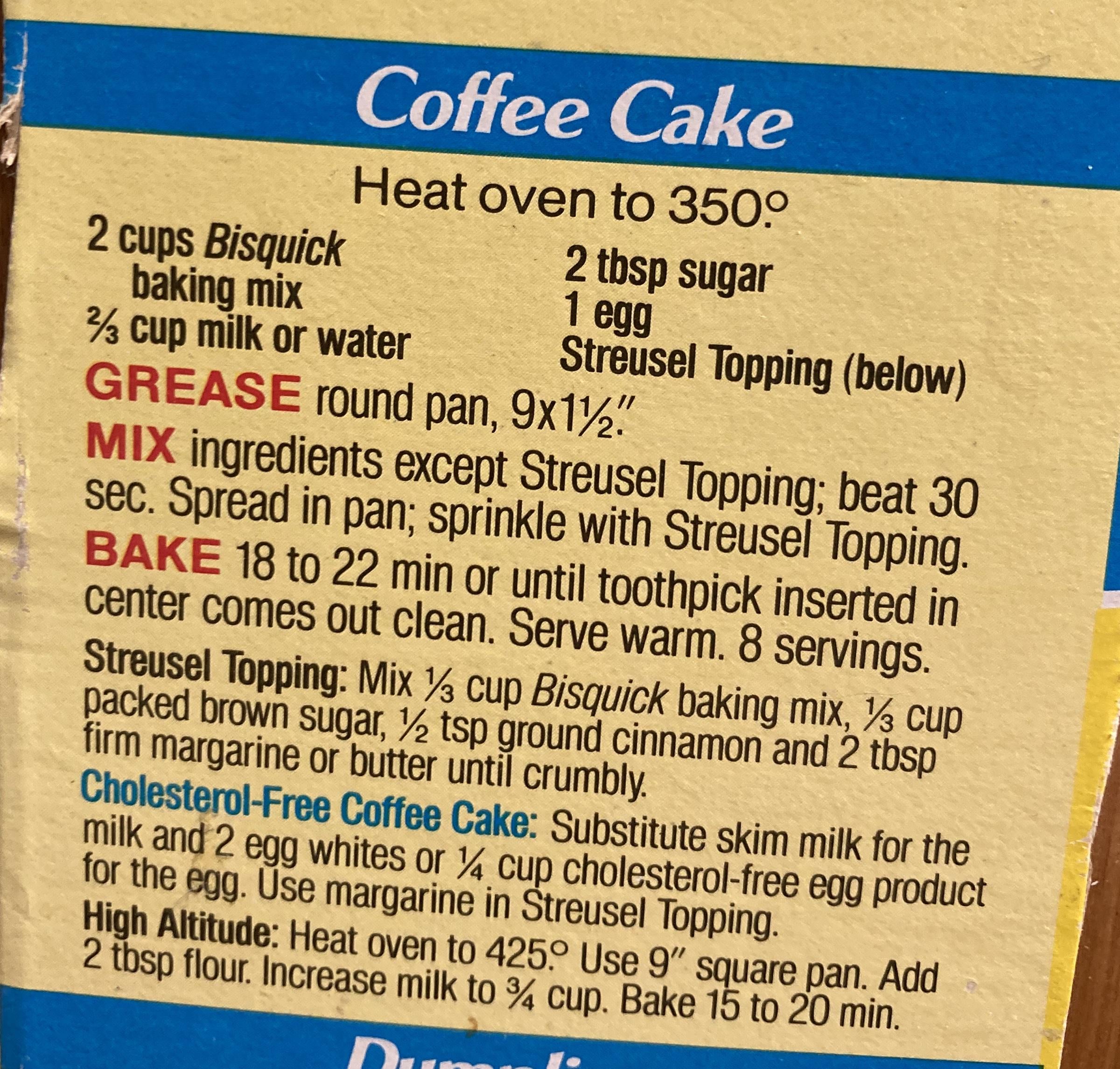 Bisquick Coffee Cake recipe with photo - Dining and Cooking