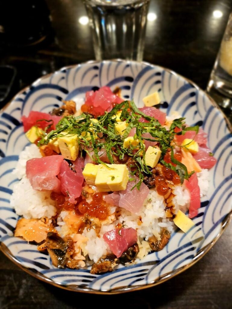 Bara Chirashi or mixed chopped sashimi over rice at Kaoru (Midtown East ...