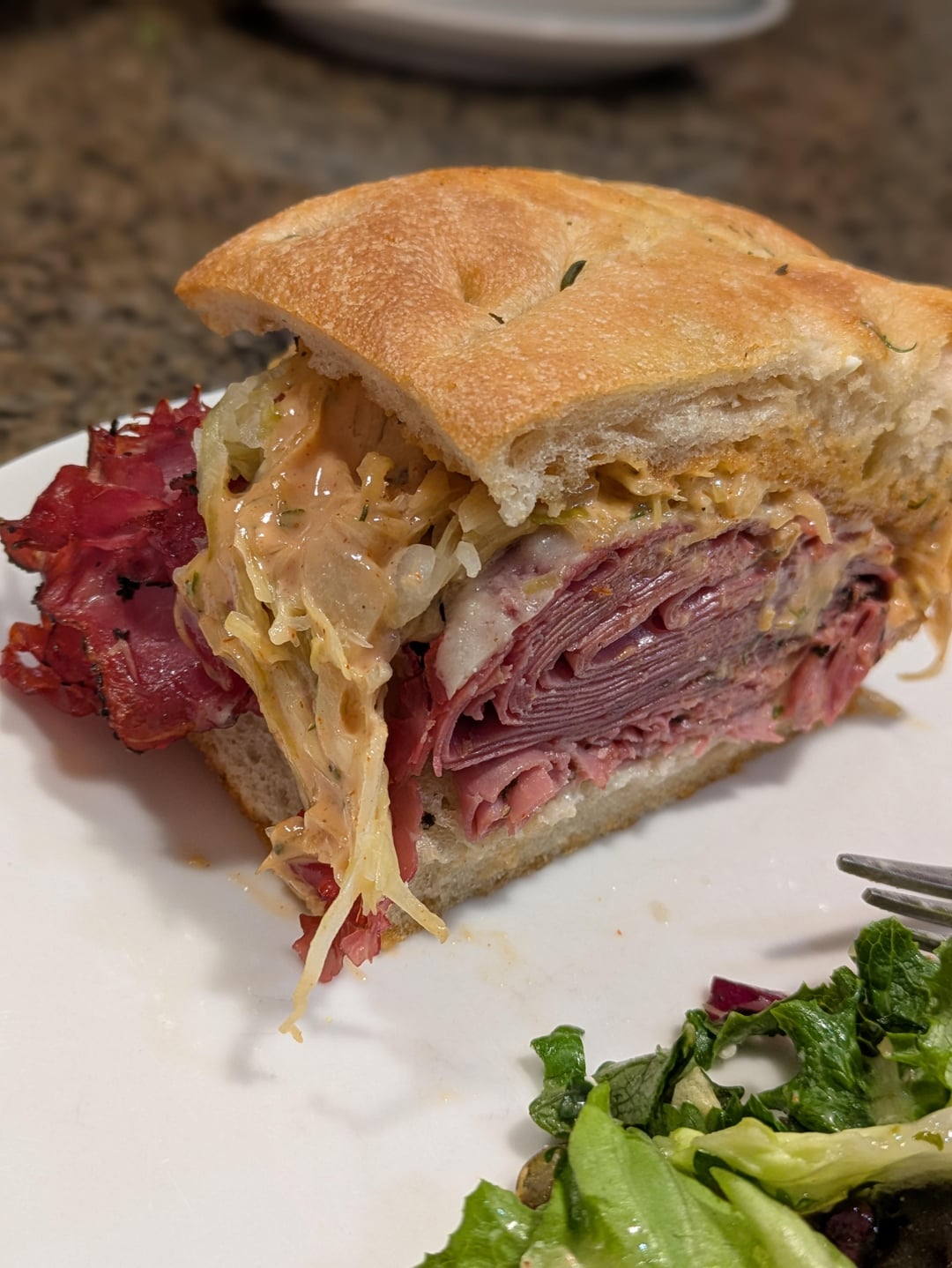 Pastrami on Focaccia from Deru Market. Seattle area - Dining and Cooking