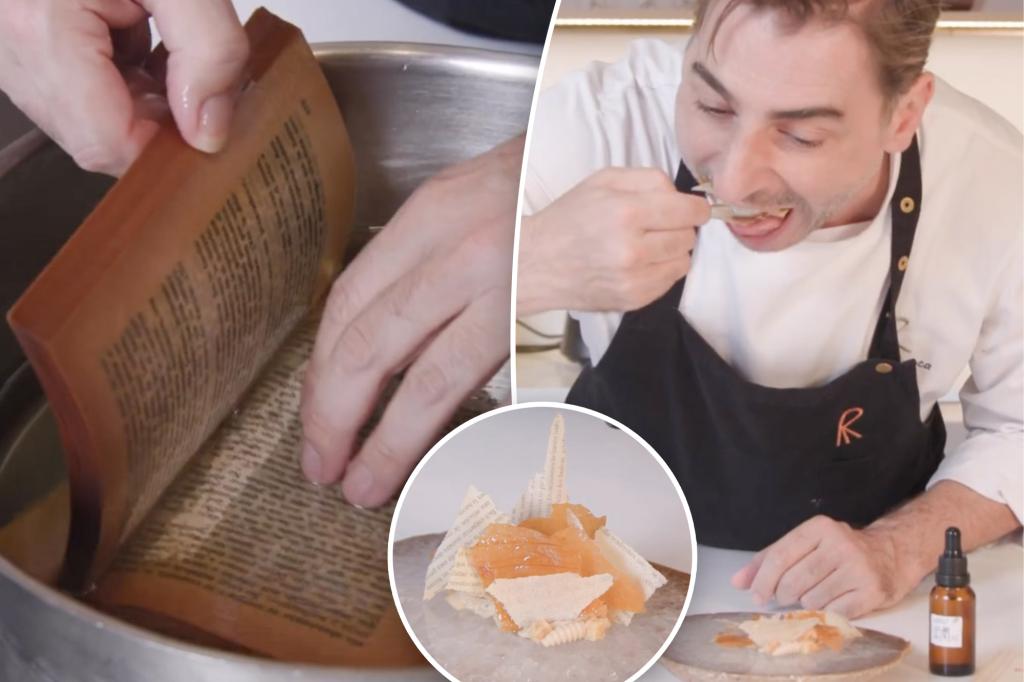 How this Michelin chef concocted old book-flavored pudding - Dining and ...