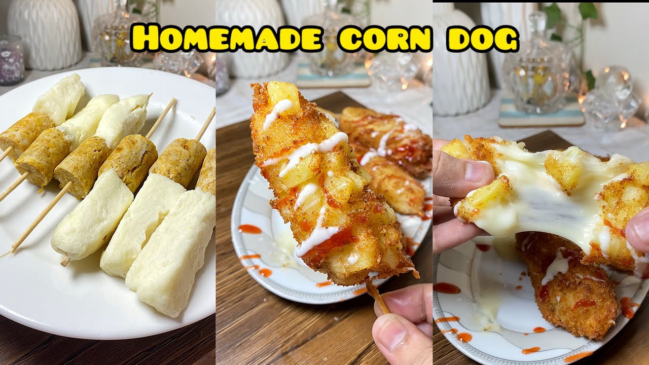 Easiest Homemade Korean Corn Dog Recipe | Cheese Corn Dog | Chicken ...